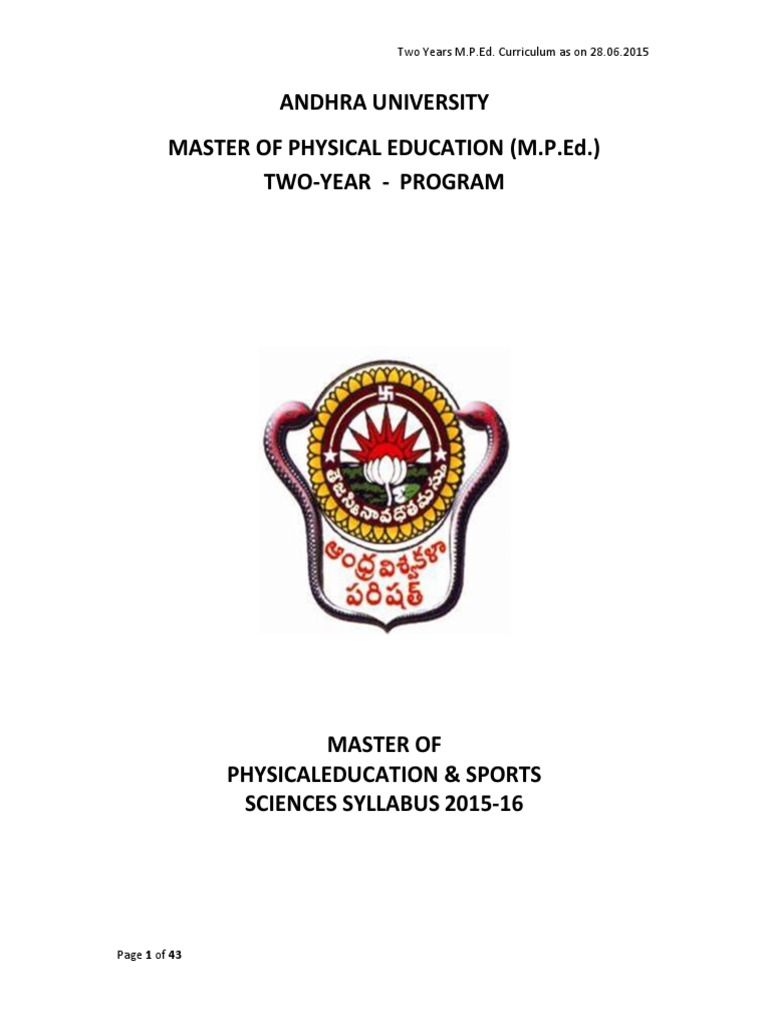 Mped Final PDF | PDF | Course Credit | Physical Education