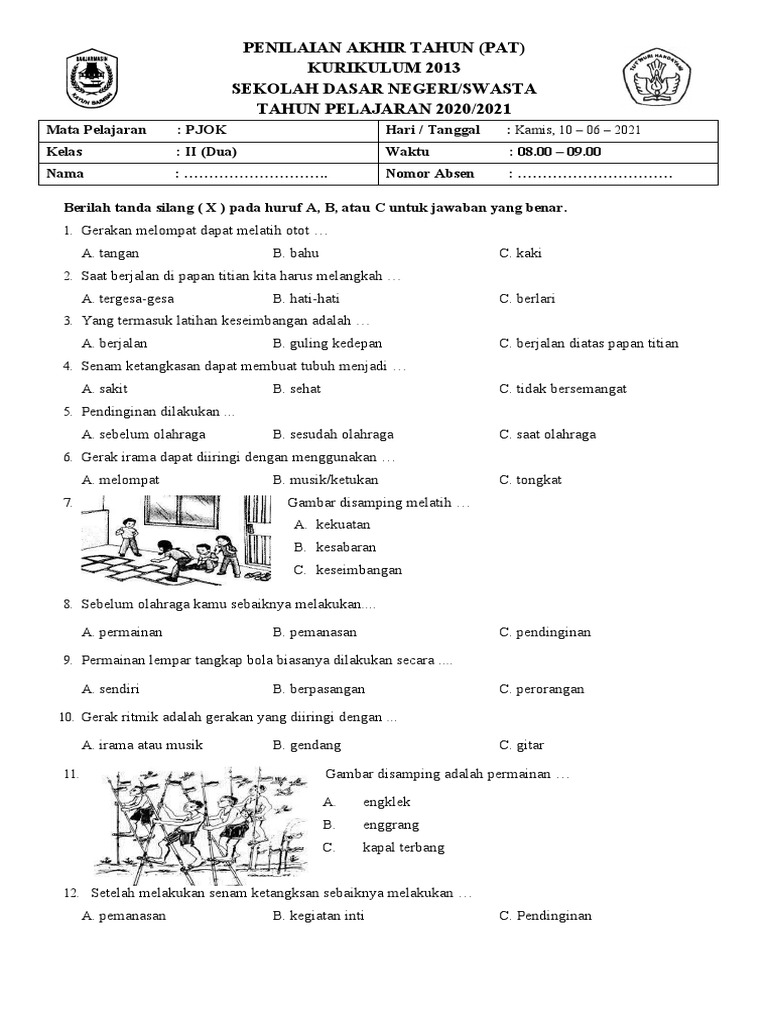 Soal Pjok KLS 2 | PDF