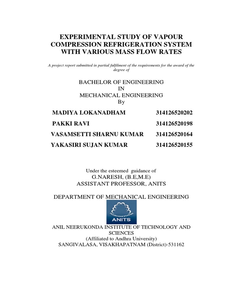 VCRC | PDF | Heat Exchanger | Refrigeration