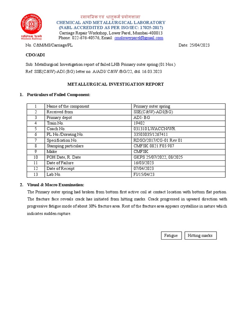 FI-15!04!23 Primary Outer Springs ADI BG | PDF | Fracture | Materials