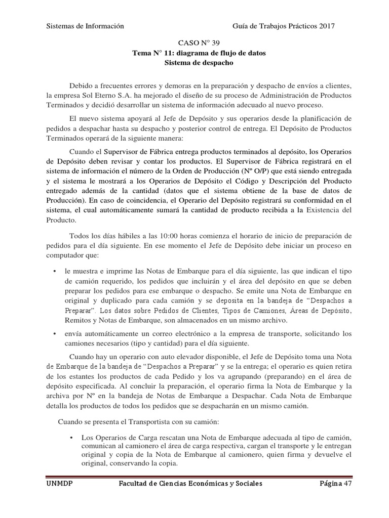 05 Caso Nº 39 Sistema de Despacho Mod de Solución 2017 | PDF