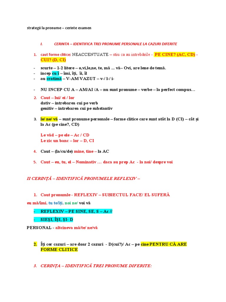 Strategii La Pronume | PDF