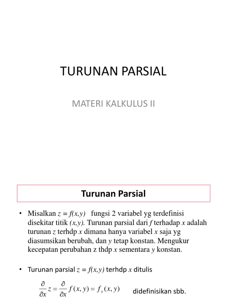 Turunan Parsial | PDF