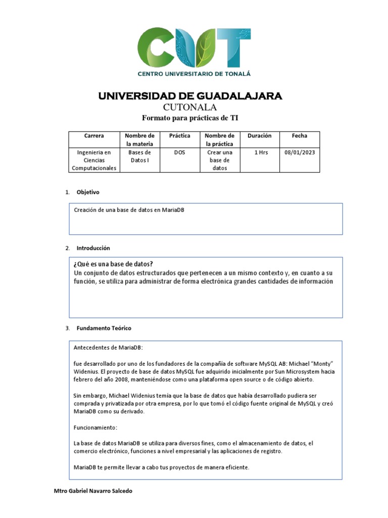 Practica 2 BDD1 PDF | Descargar gratis PDF | Mi sql | Bases de datos