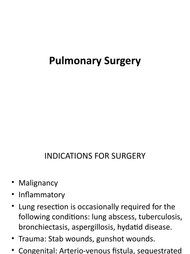 Pulmonary Surgery | PDF | Lung | Cardiothoracic Surgery
