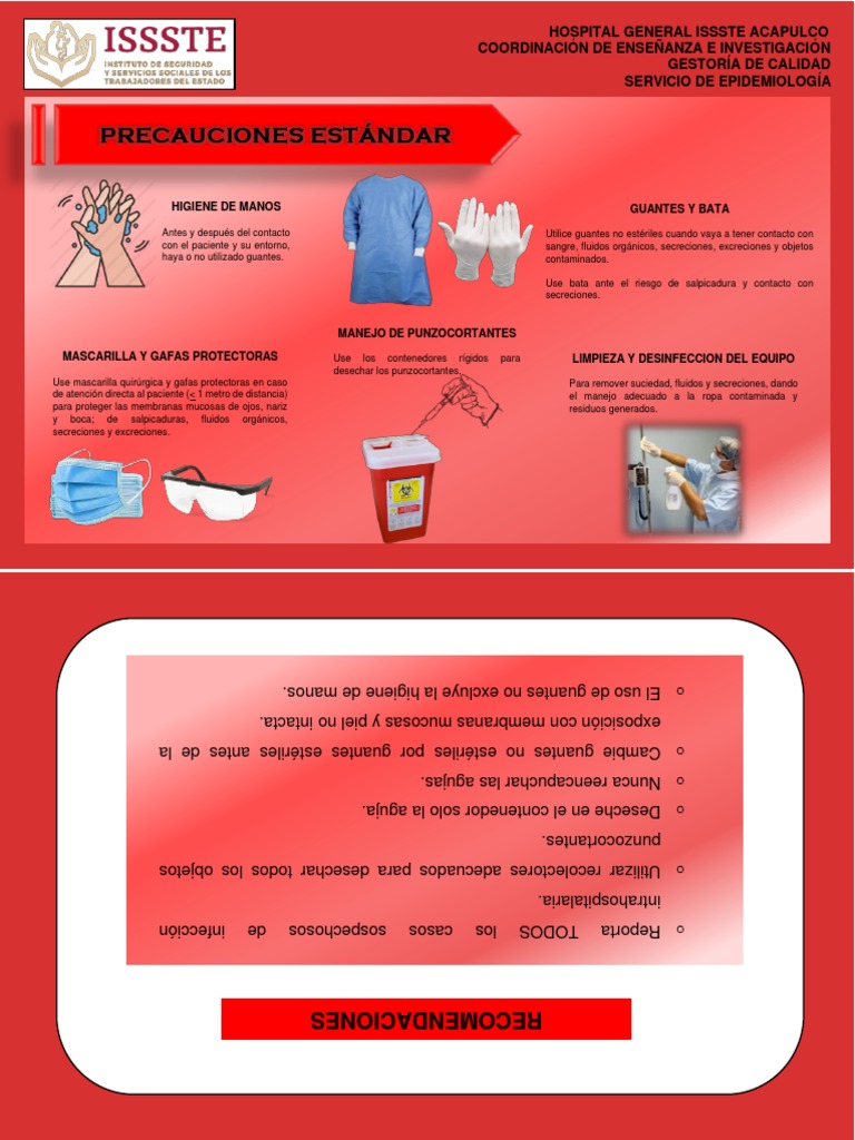 Recomendaciones sobre precauciones estándar e indicaciones para el ...
