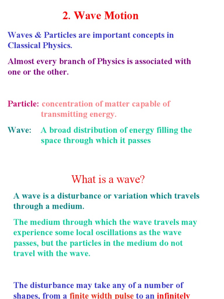 Lecture_4_Wave Motion.ppt | PDF | Waves | Wavelength