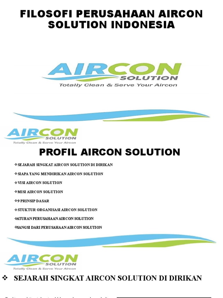 Filosofi Perusahaan Aircon Solution Indonesia | PDF