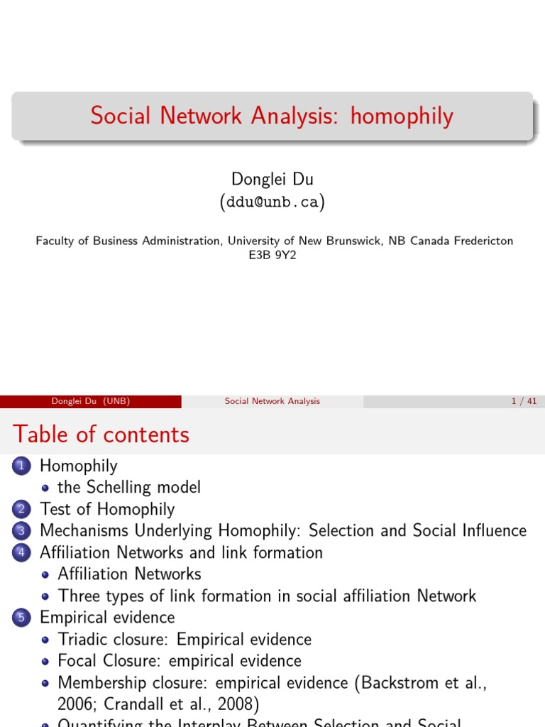 Lecture 6 Homophily Handout | PDF