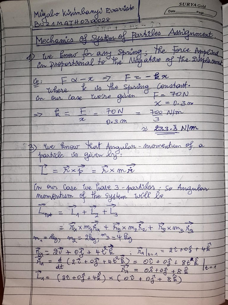 Mechanics Assignment | PDF