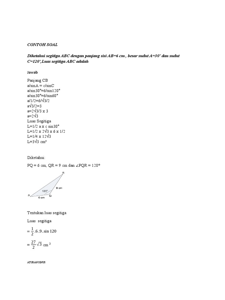 Contoh Soal Aturan Sinus | PDF