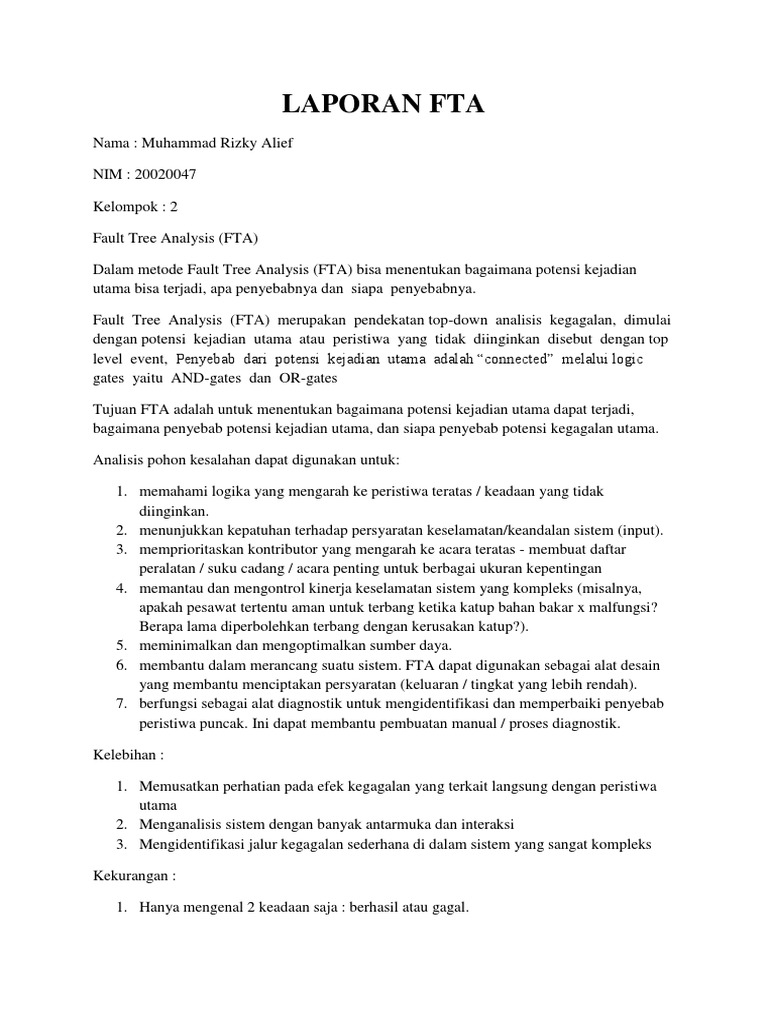 Analisis Pohon Kesalahan (FTA) | PDF | Komputer