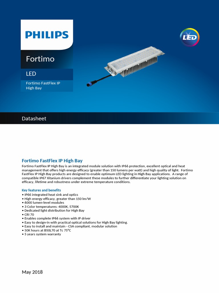 Fortimo FastFlex IP High Bay PDF | PDF | Lighting | Electricity