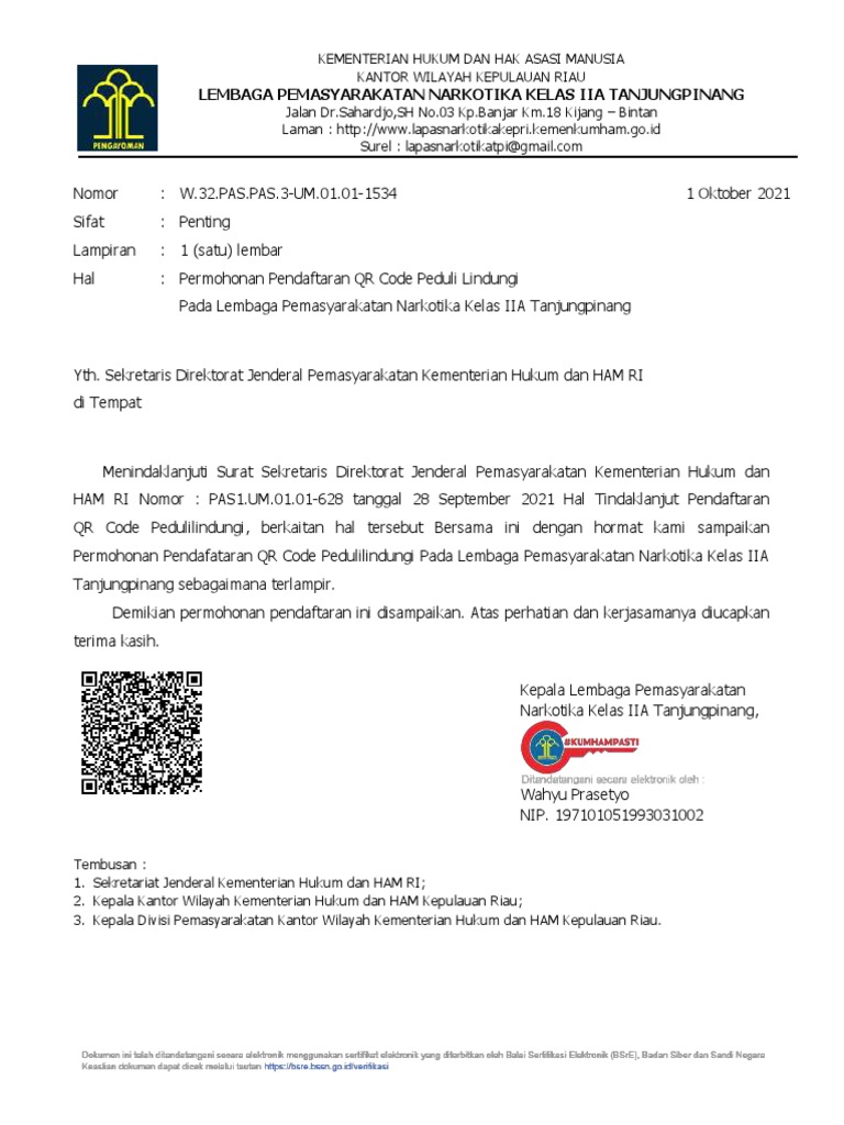 Pendaftaran QR Code Pedulilindungi | PDF