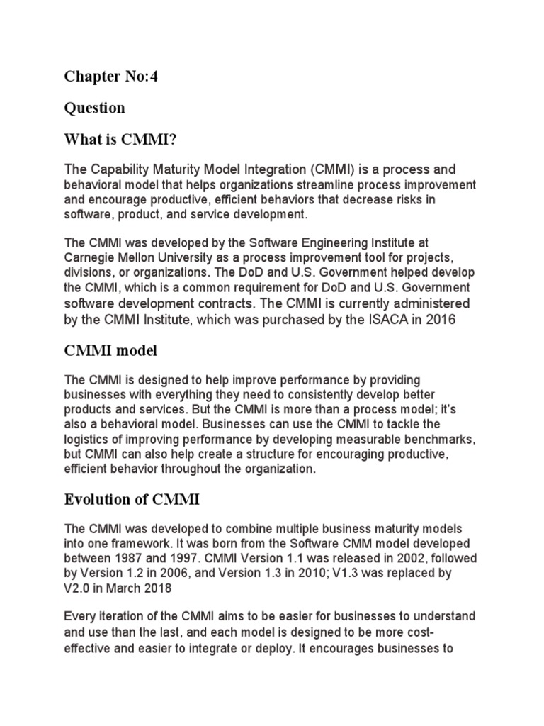 What Is CMMI | PDF | Business Process | Information Technology Management