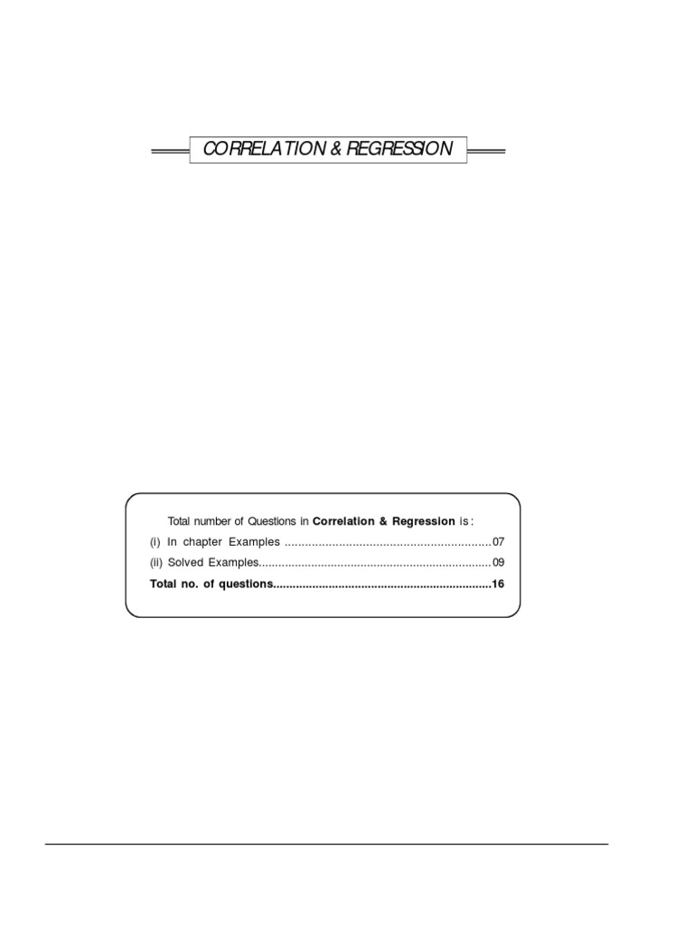 Correlation & Regression (Complete) .PDF Theory Module-6-B | PDF