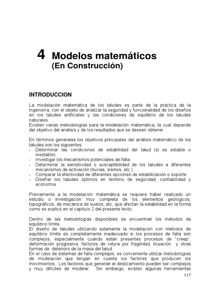 Modelación Matemática de Taludes | PDF | Falla (geología) | Agua ...