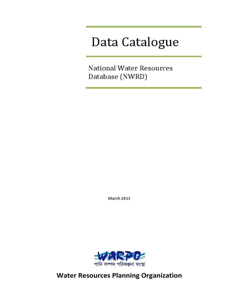 Datacatalogue Warpo PDF | PDF | Groundwater | Fishery