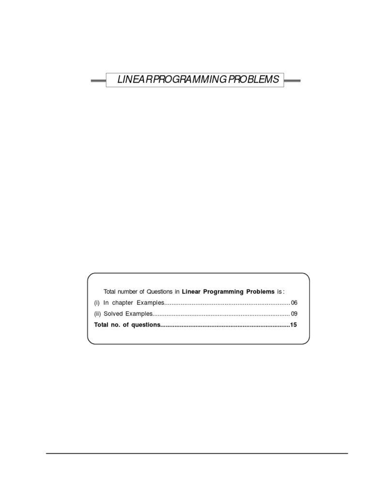 Linear Programming Theory And Exercise Module 6 B Pdf Linear Programming Mathematical
