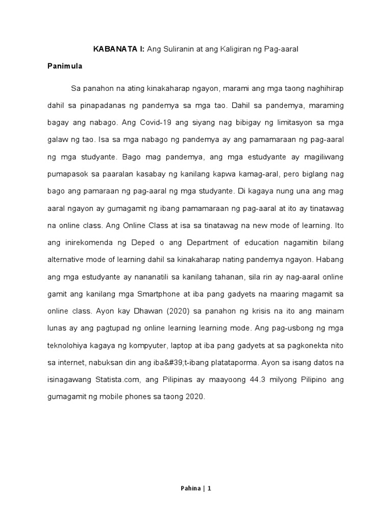 Research in Filipino Chapter 1&2 | PDF