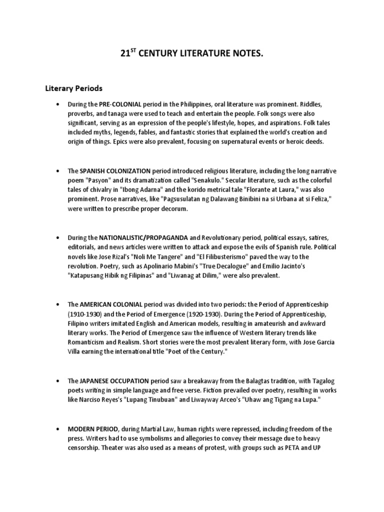 Literature Notes | PDF