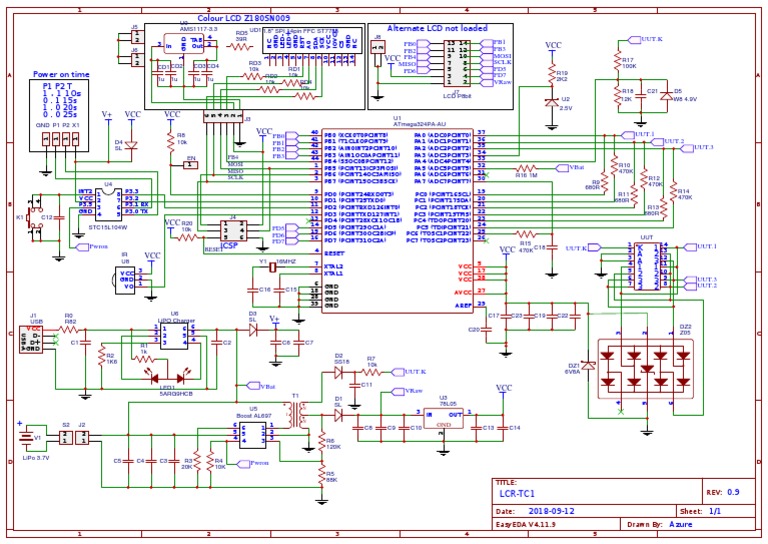 Schematic - AVR Colour LCD Tester - LCR TC1 - 20180912214500 PDF | PDF