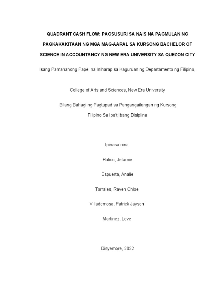 Quadrant Cash Flow | PDF