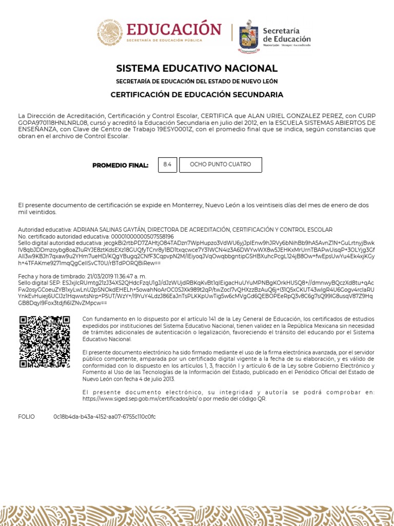 Certificado Alan | PDF