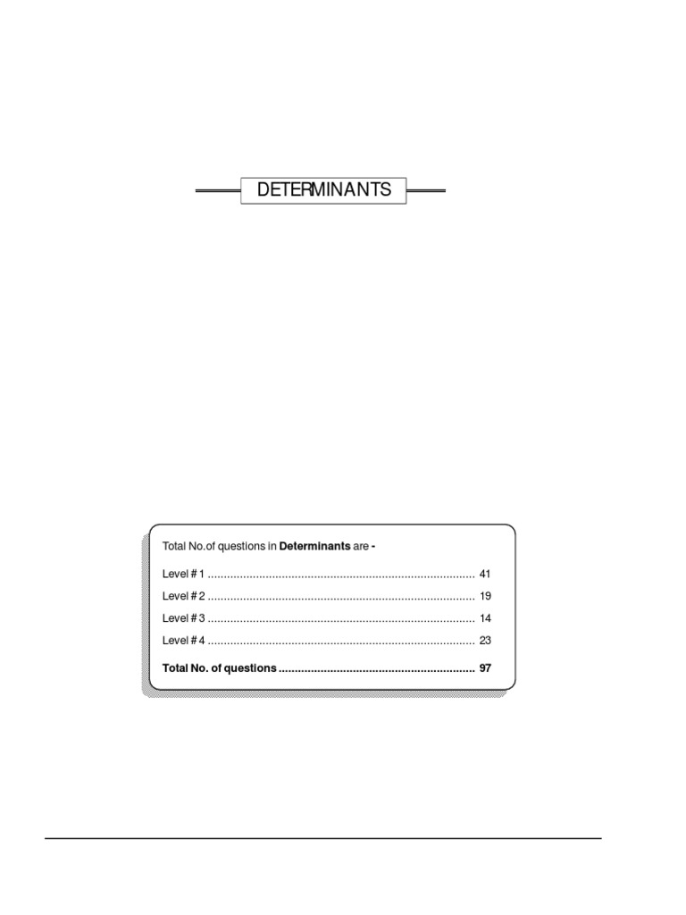 Determinants - Level Module-6-A | PDF | Trigonometric Functions | Equations