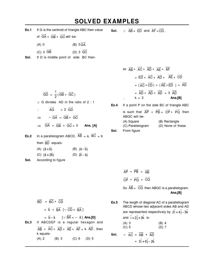 01 (02) - Vector - Solved Example Module-6-A | PDF | Elementary ...