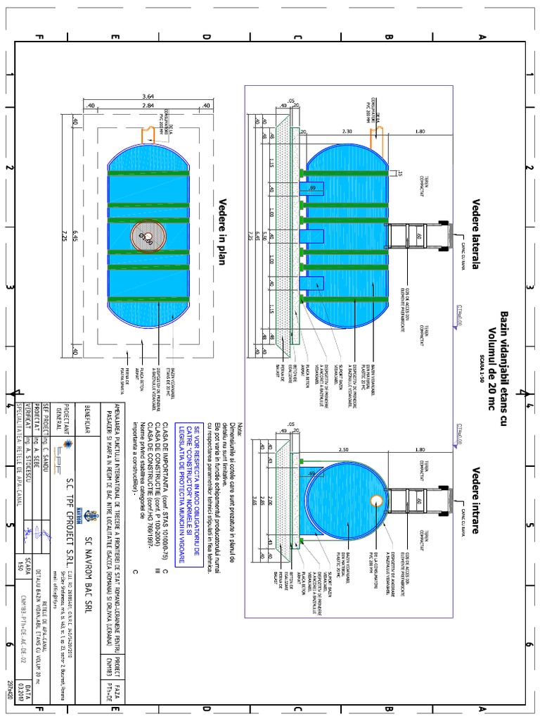 10. Detaliu bazin vidanjabil etans cu V=20 mc | PDF