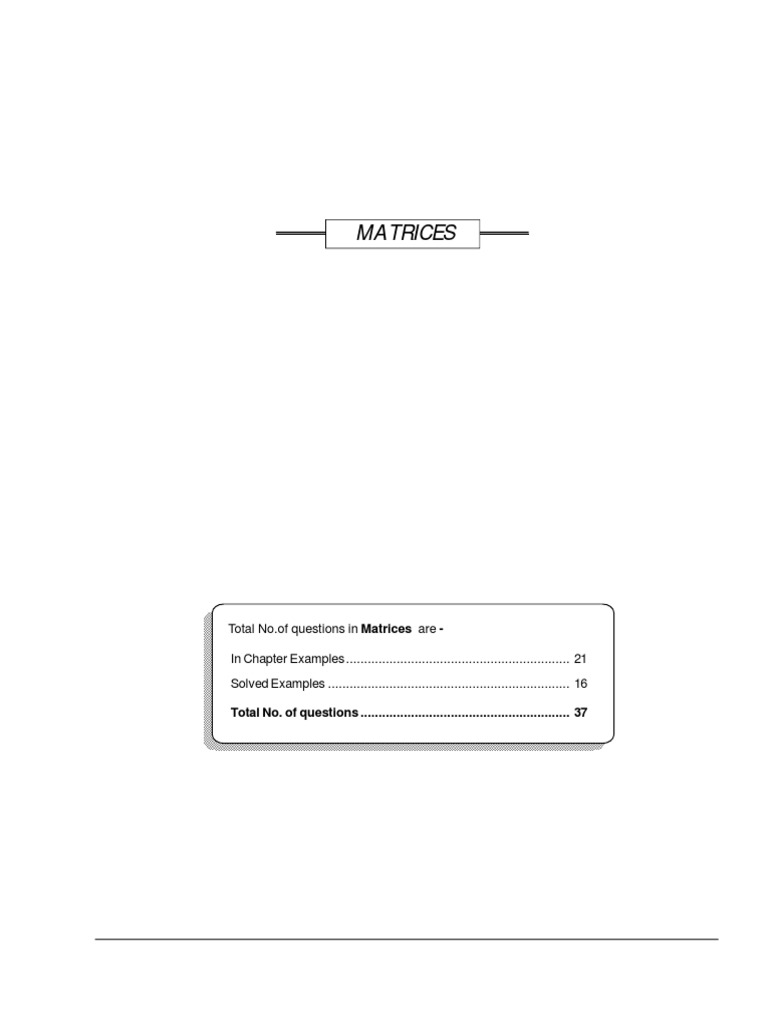 Matrices Thoery And Solved Example Module 6 A Pdf Matrix Mathematics