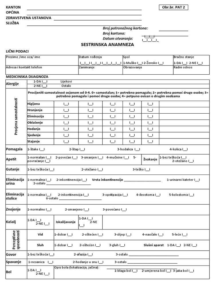 2-PAT2-Sestrinska Anamneza | PDF