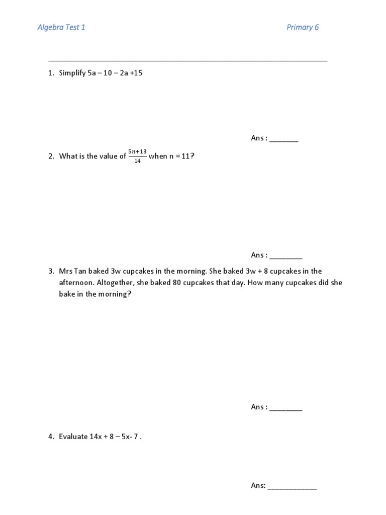 Simplifying Algebraic Expressions | PDF