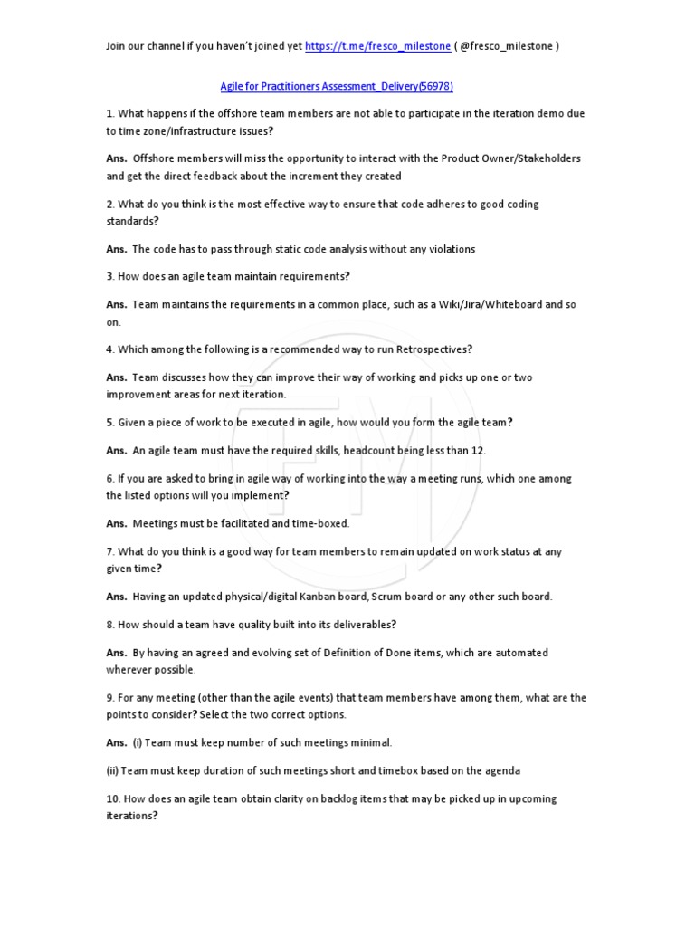 Agile team maintains requirements in a common wiki or board | PDF ...