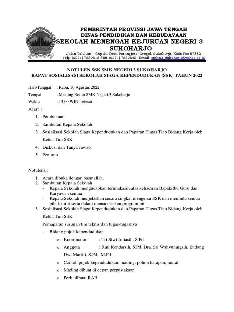 Sosialisasi SSK 10 Agustus 2022 PDF | PDF