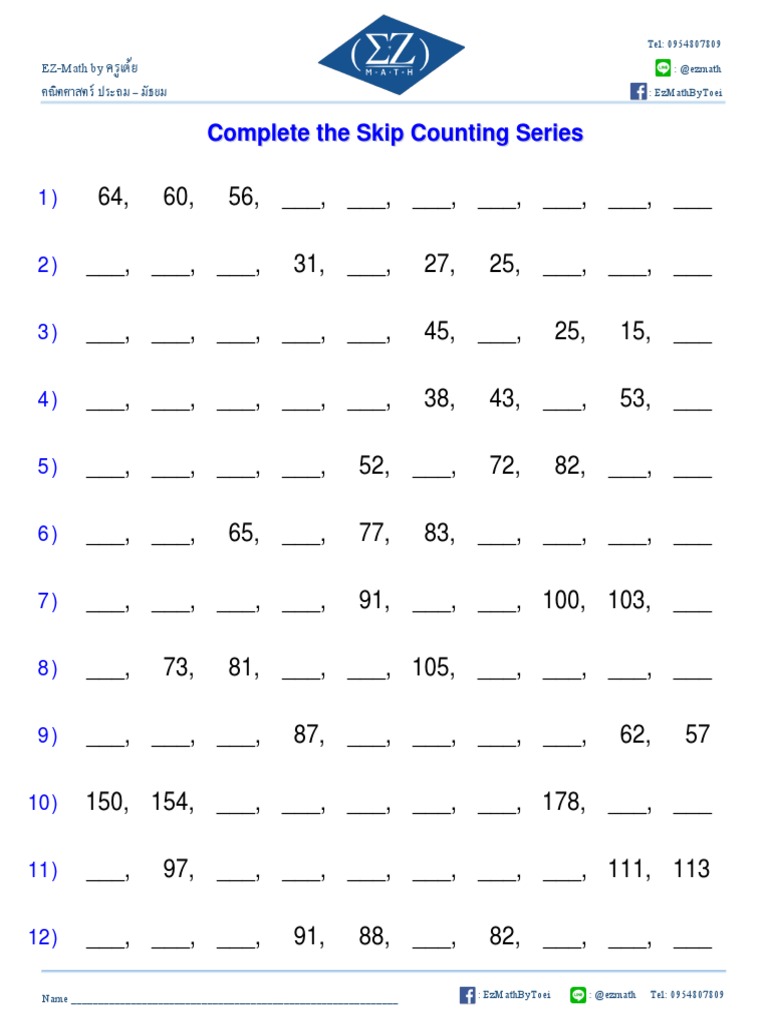 Skip Counting Advanced | PDF