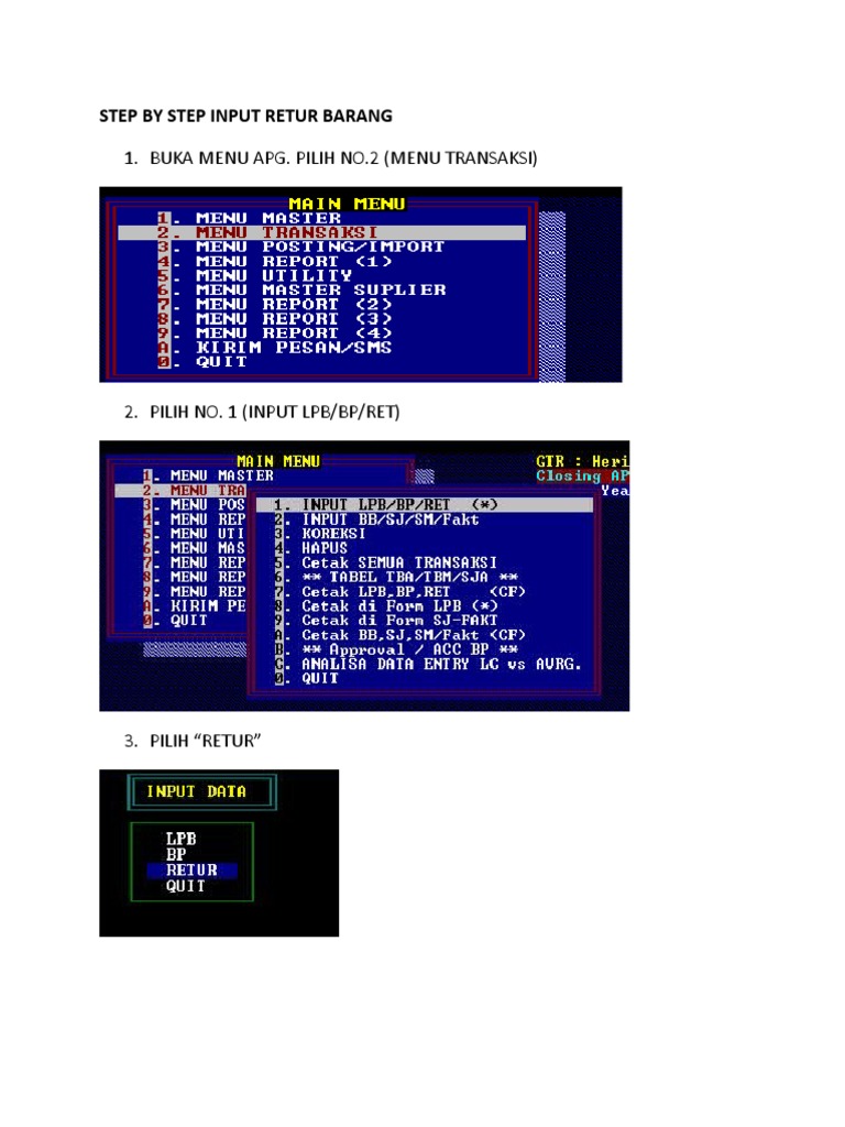 Step by Step Input Retur Barang | PDF