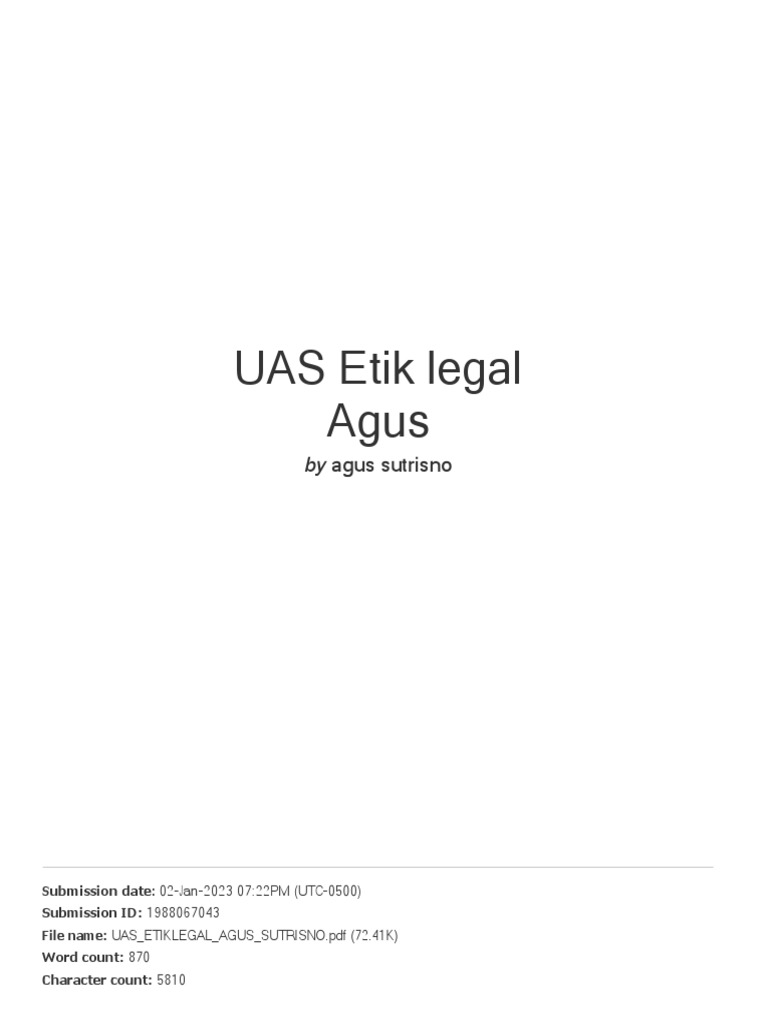 UAS Etik Legal Agus | PDF