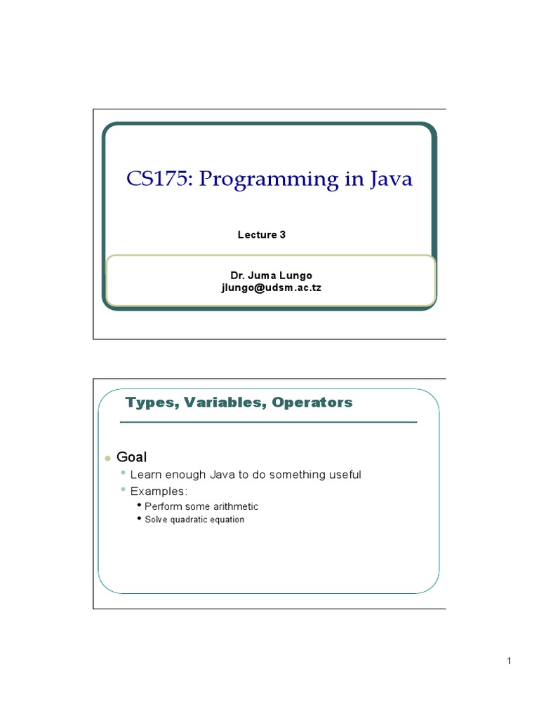 CS175 Lecture 3 | PDF | Computer Program | Programming