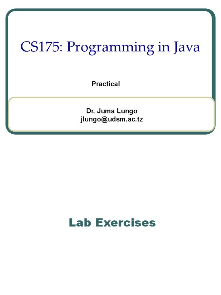 Java Lab Exercises for Students | PDF | Integer (Computer Science) | Computer Engineering