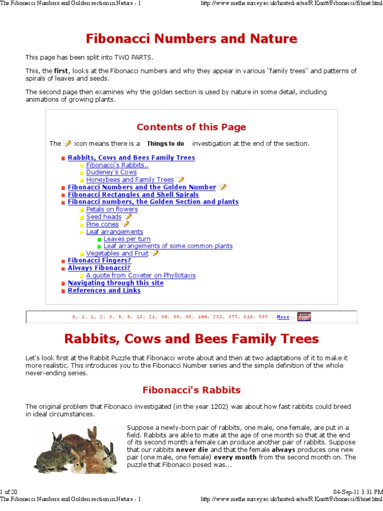 The Fibonacci Numbers and Golden Section in Nature - 1 | PDF | Western ...