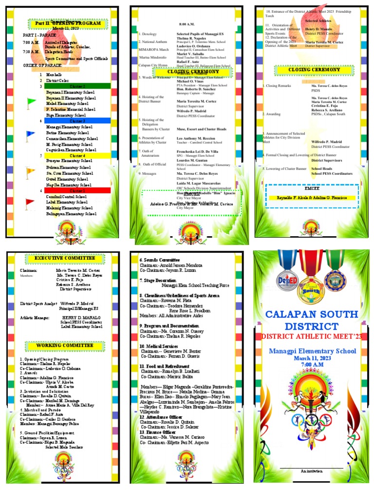 District Meet 2023 Program | PDF