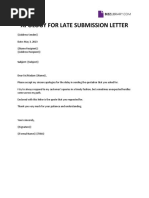 Formal Letter and Justification of Late Submission | PDF