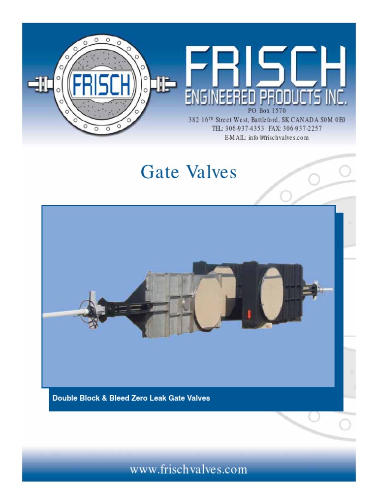 Frisch Gate Valve Brochure | PDF | Valve | Refractory