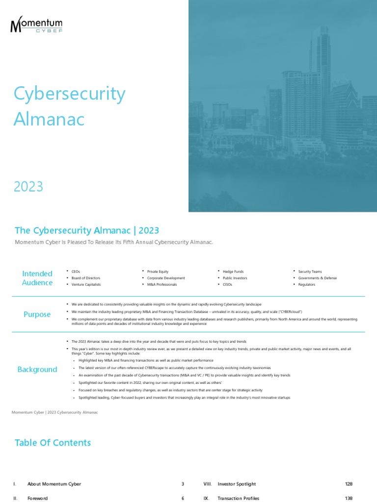 2023 Cybersecurity Almanac PDF | PDF | Computer Security | Security