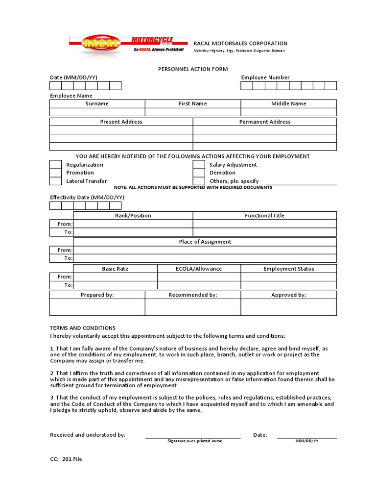 Paf Format | PDF | Employment | Government