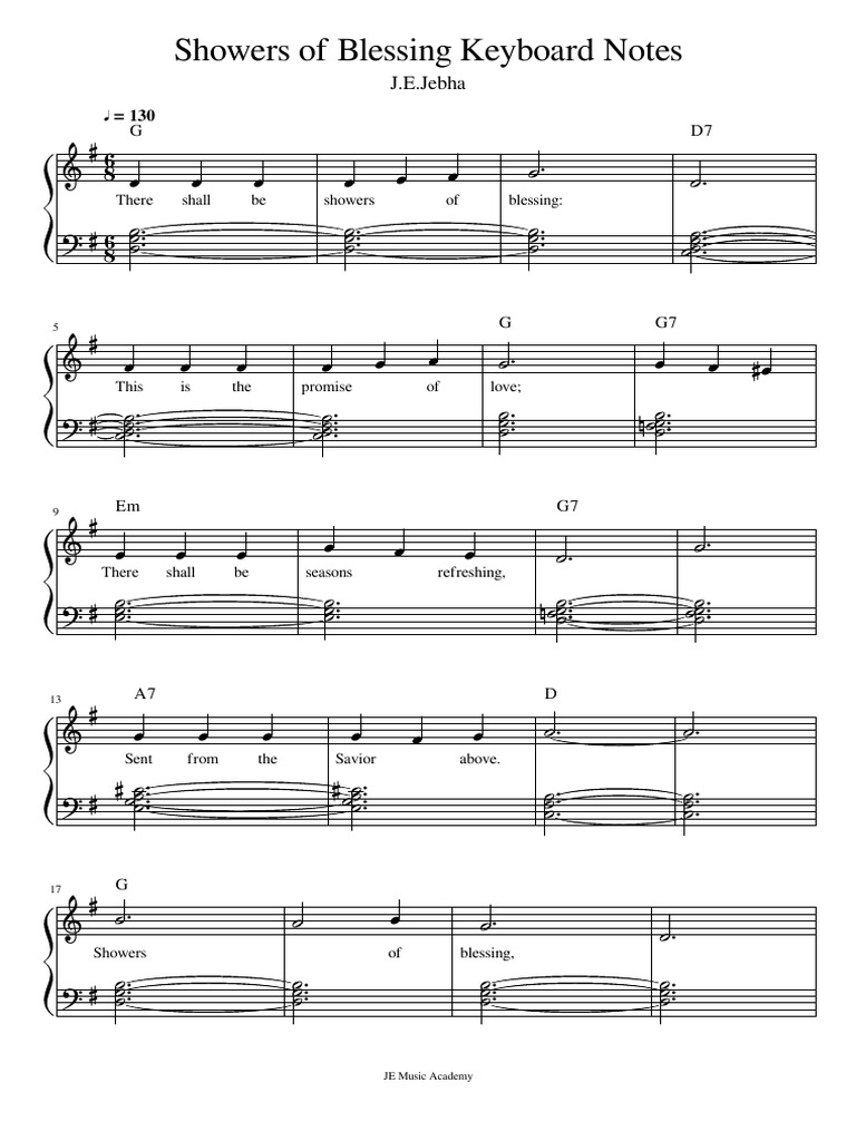 Showers of Blessing Keyboard Notes PDF | PDF