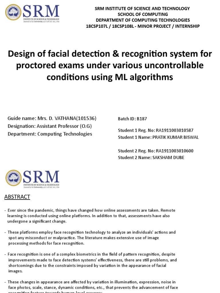 Project Review - Final B187.pptx | PDF | Computer Vision | Computing