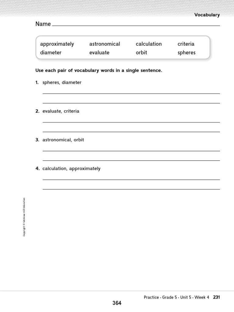 3 - CW Vocabulary Book Page | PDF